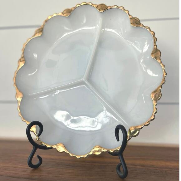 Fire King | Party Supplies | Vintage Fire King Divided Dish White With ...